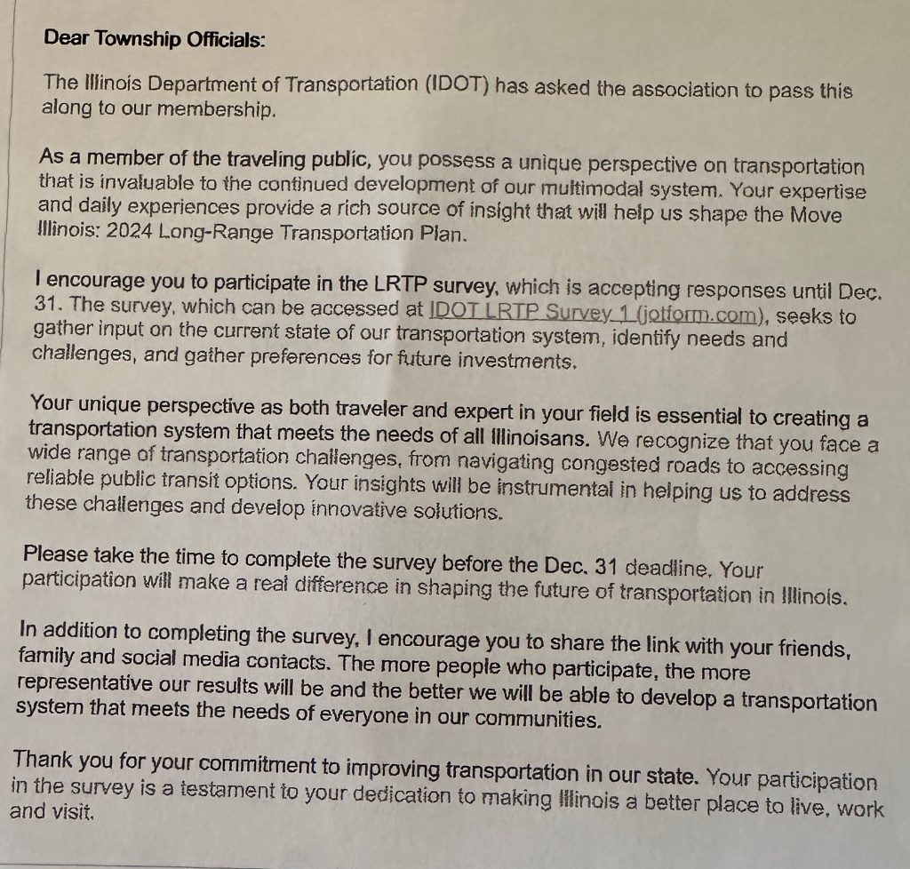 IDOT Traveling Public Survey - Green Garden Township
